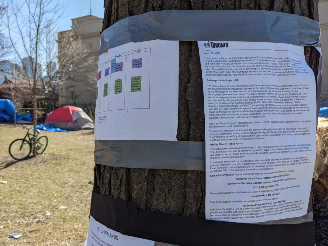 Homeless encampment residents reject city’s relocation program | Humber ...