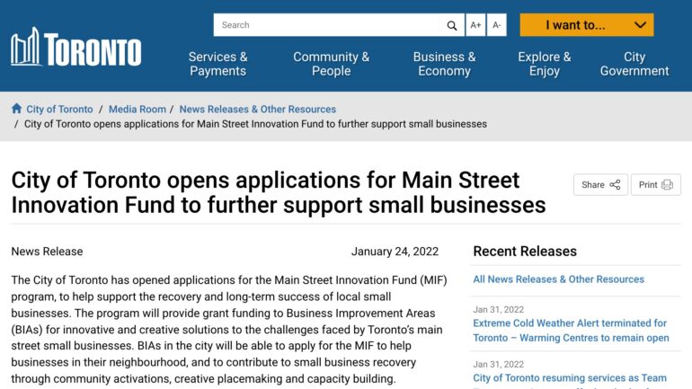 Toronto opens applications for small business funding | Humber News