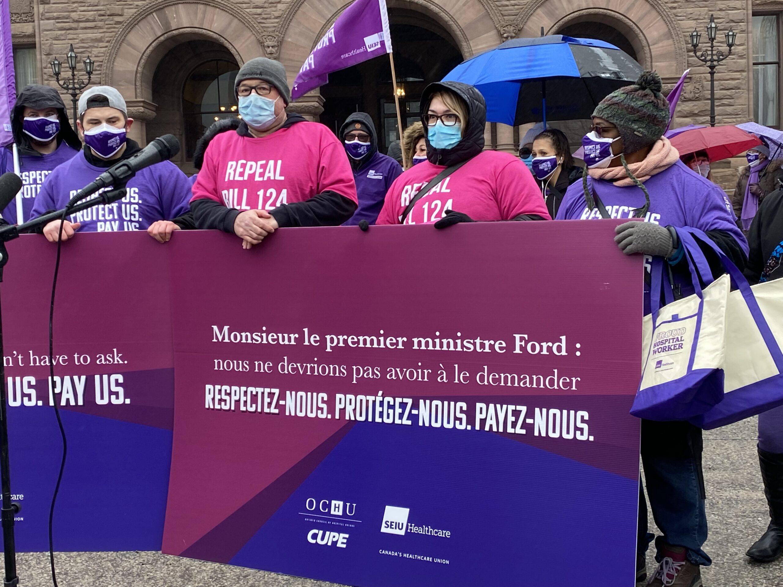 Ontario frontline healthcare workers rally to repeal Bill 124 in fight over wages | Humber News